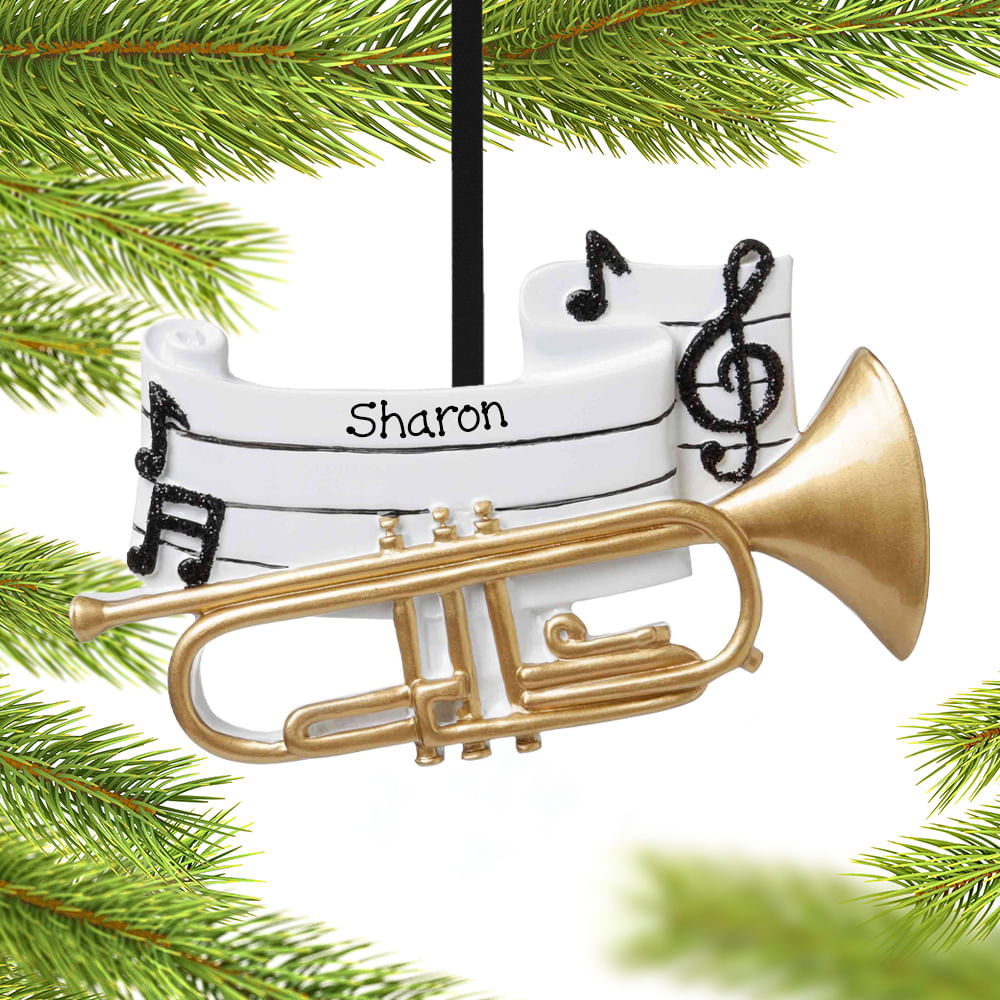 Personalized Trumpet Christmas Ornament - Personalized Christmas ...