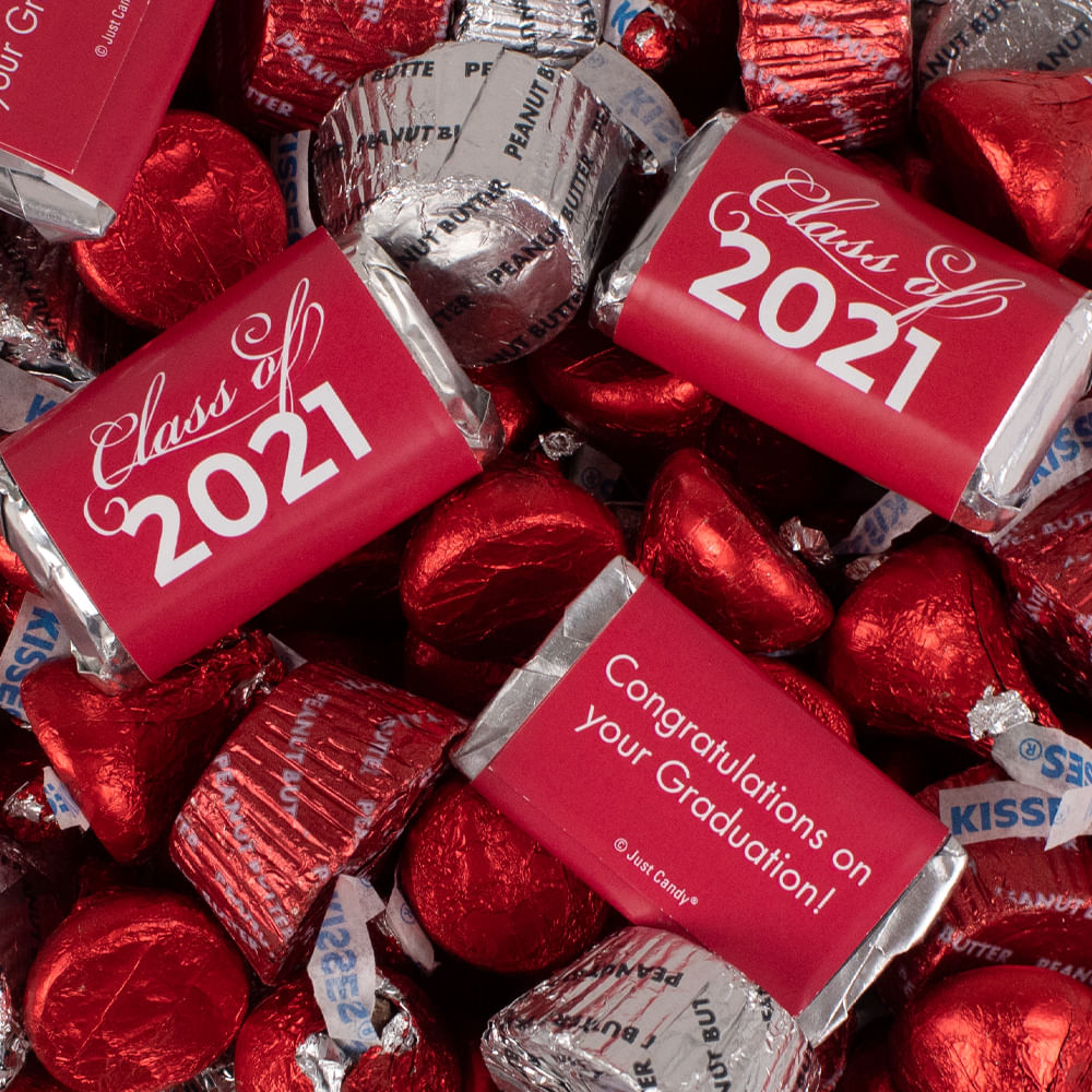 Red Graduation Candy Mix - Hershey's Miniatures, Kisses and ...