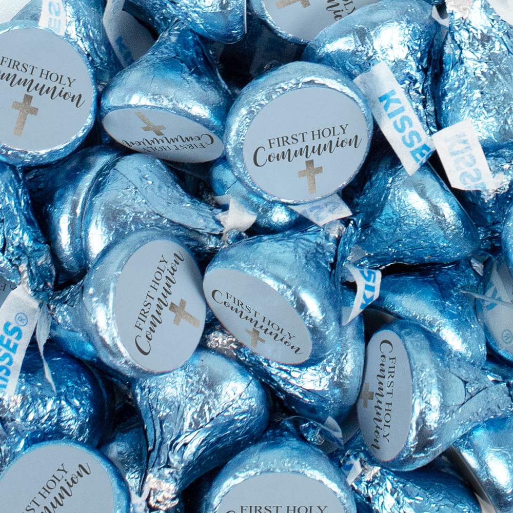 Personalized Boy First Communion Shimmering Cross Deluxe Candy Buffet ...