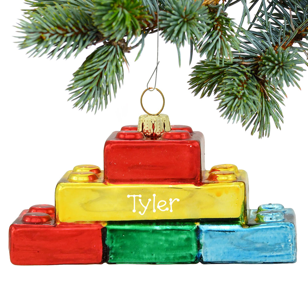 Personalized Building Blocks Christmas Ornament - Personalized ...