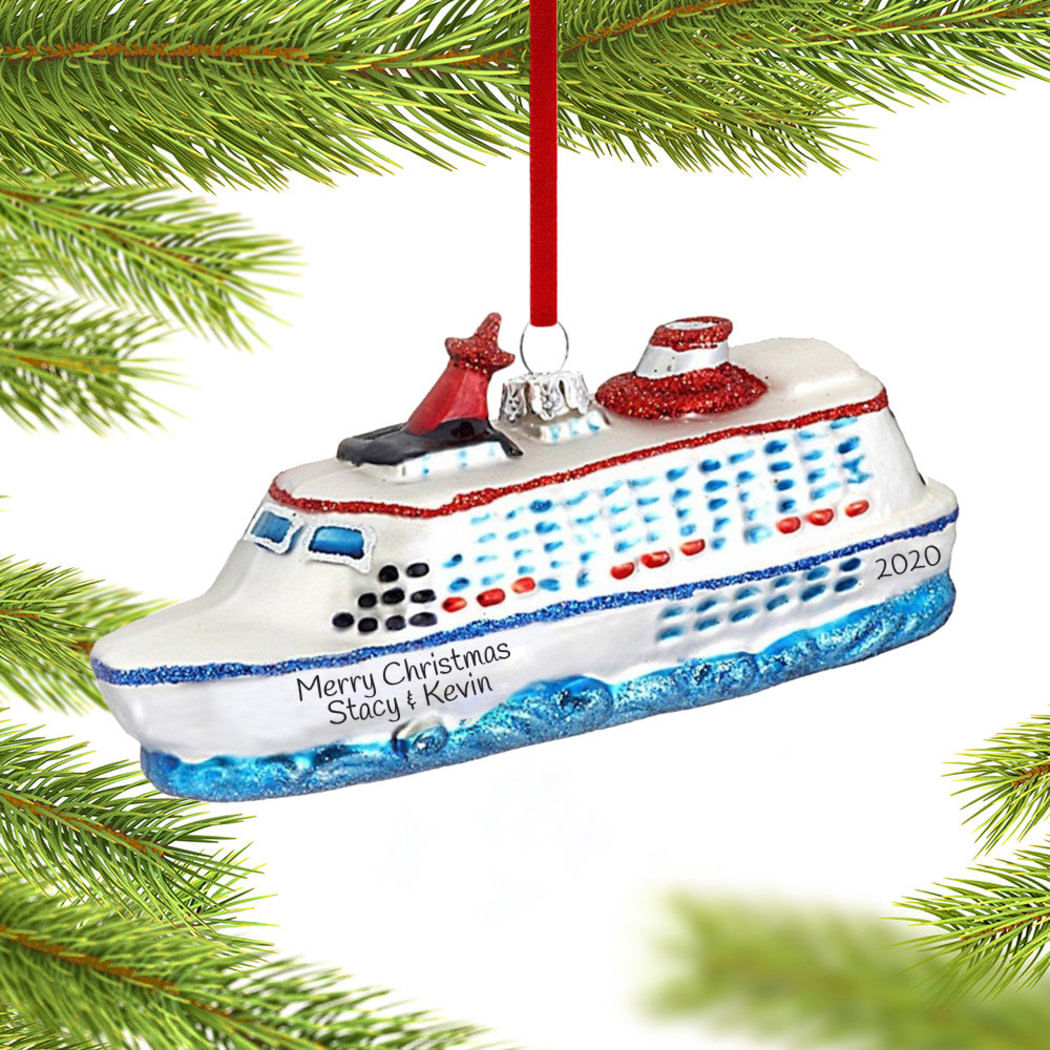 Personalized Cruise Ship on the Water Christmas Ornament - Personalized ...