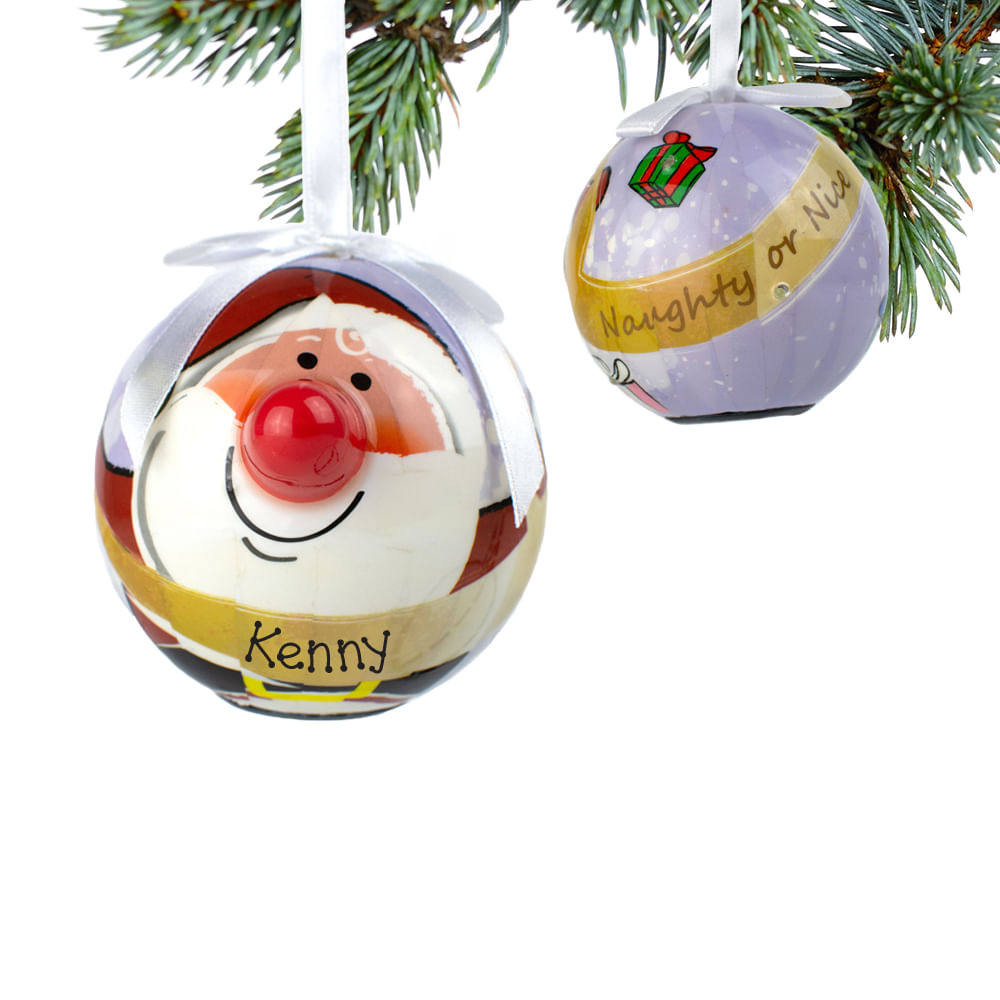 Personalized Blinking Nose Santa Christmas Ornament - Personalized ...