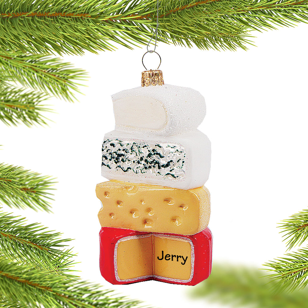 Personalized Stack of Cheeses Christmas Ornament - Personalized ...