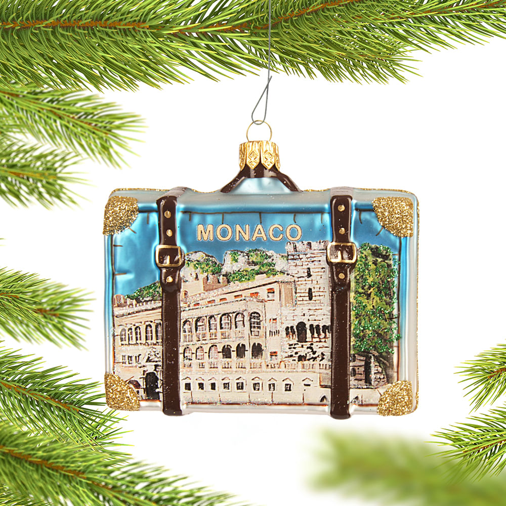 Personalized Monaco Travel Suitcase Christmas Ornament - Personalized ...