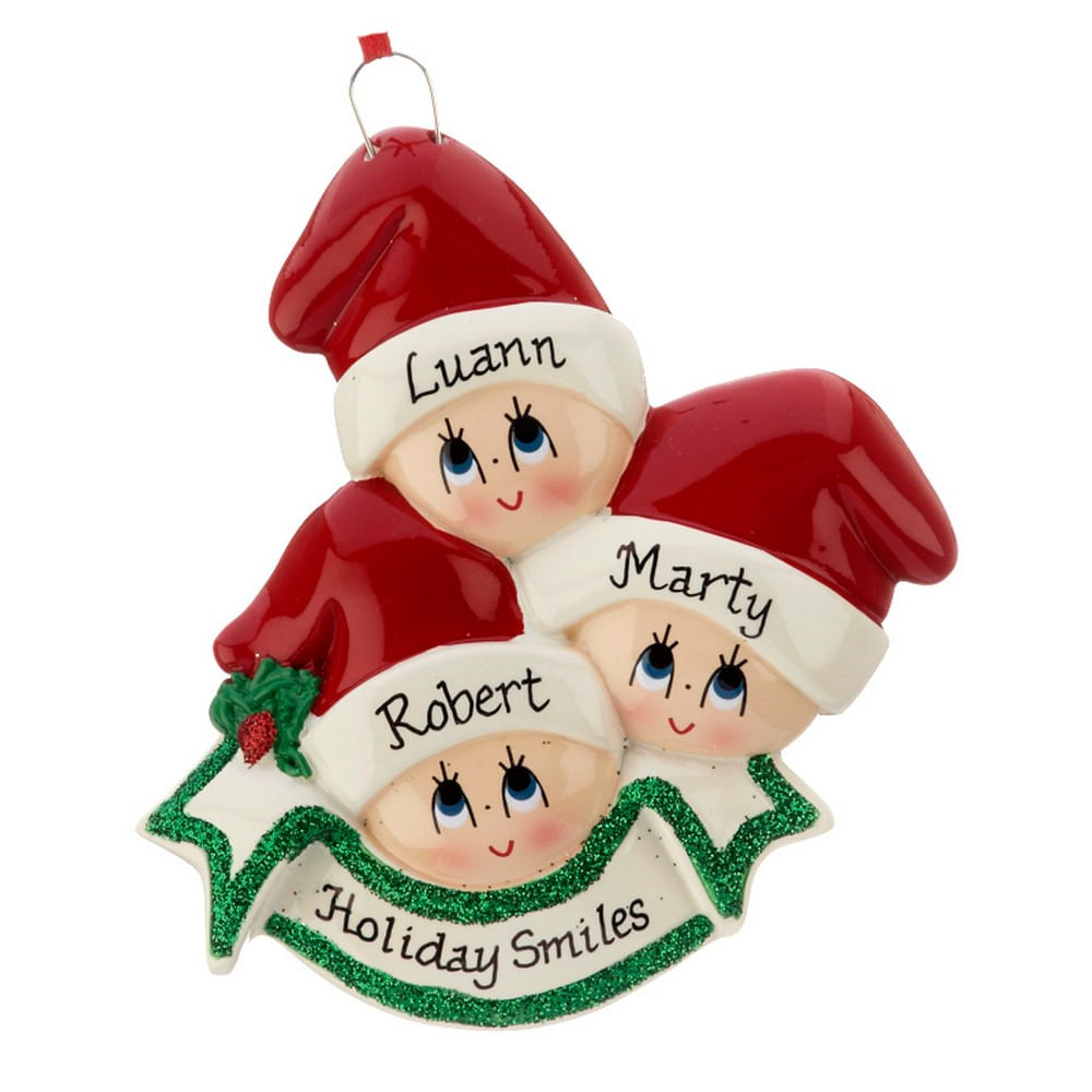Stocking Cap Stacked Faces 3 - Personalized Christmas Ornament ...