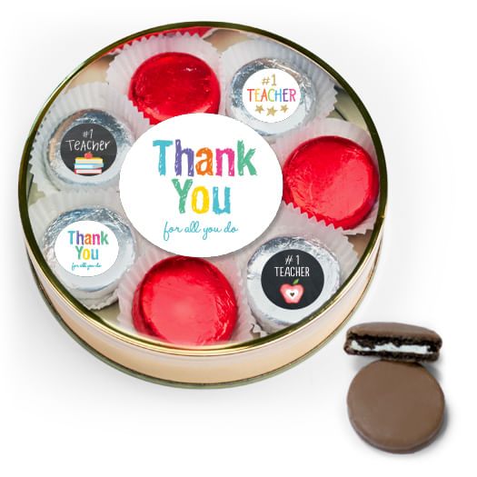 Teacher Appreciation Chocolate Covered Oreo Cookies Large Gold Plastic ...