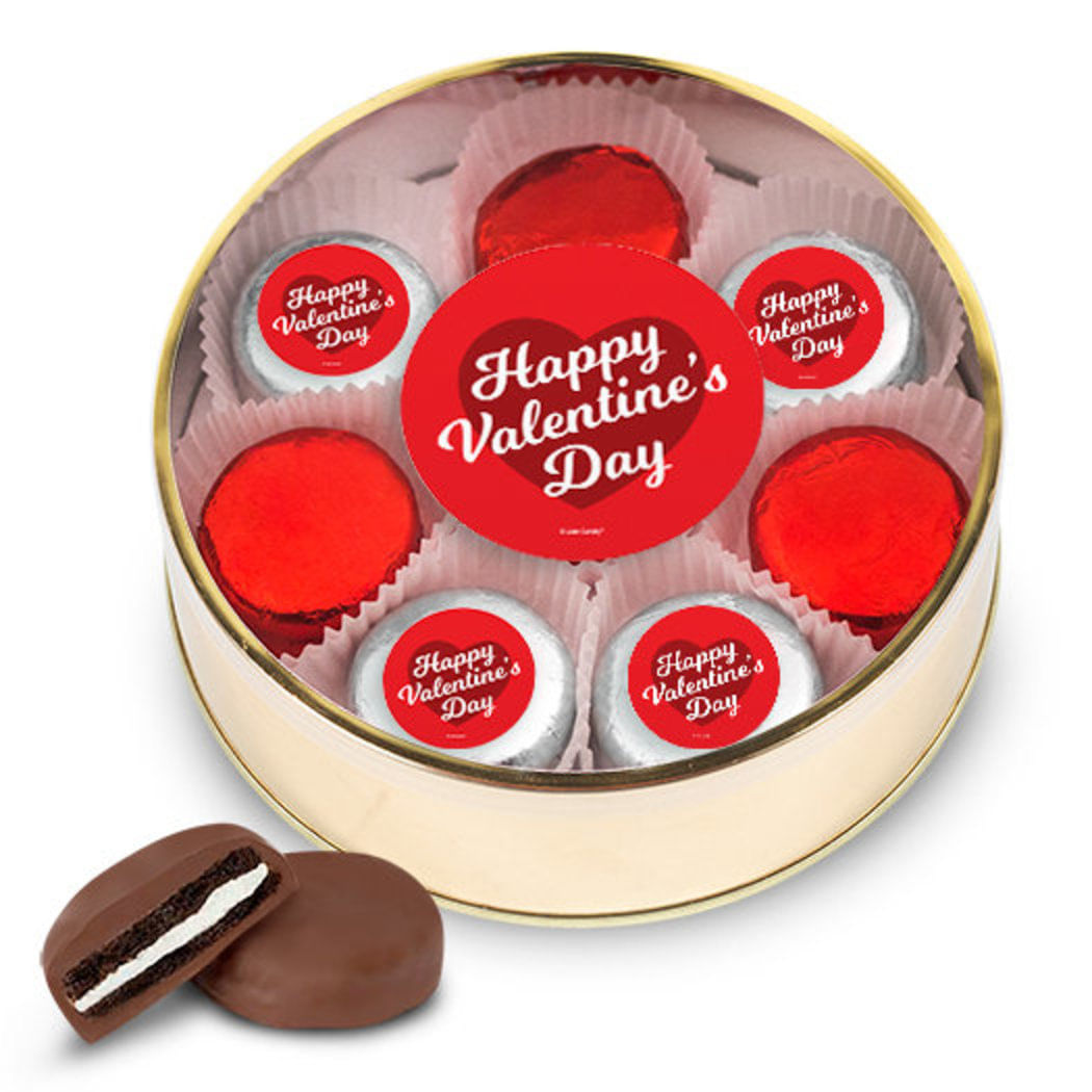 Valentine's Day Gold Extra Large Plastic Tin - 16 Chocolate Covered ...