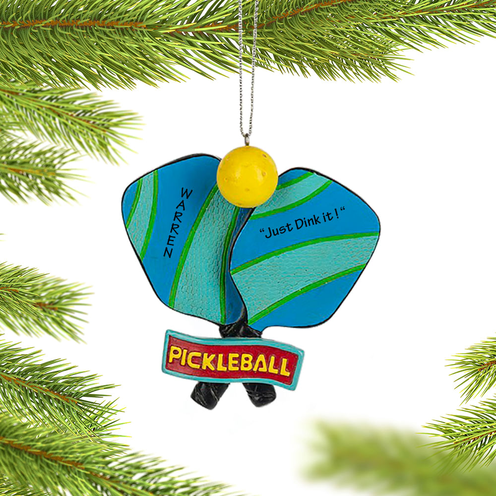 Personalized Pickleball Paddles and Ball Christmas Ornament ...