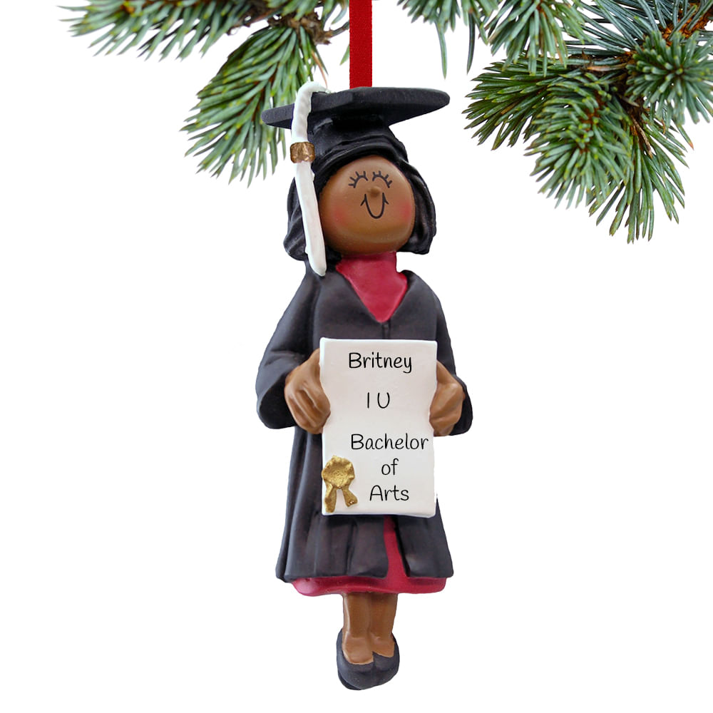 Personalized Graduate Female Christmas Ornament - Personalized ...