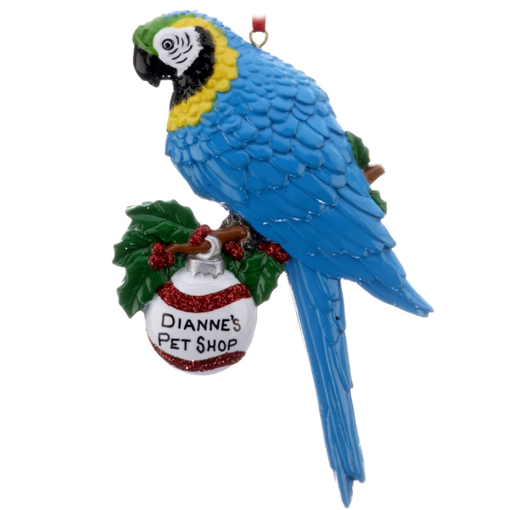Personalized Blue and Gold Macaw Christmas Ornament - Personalized ...