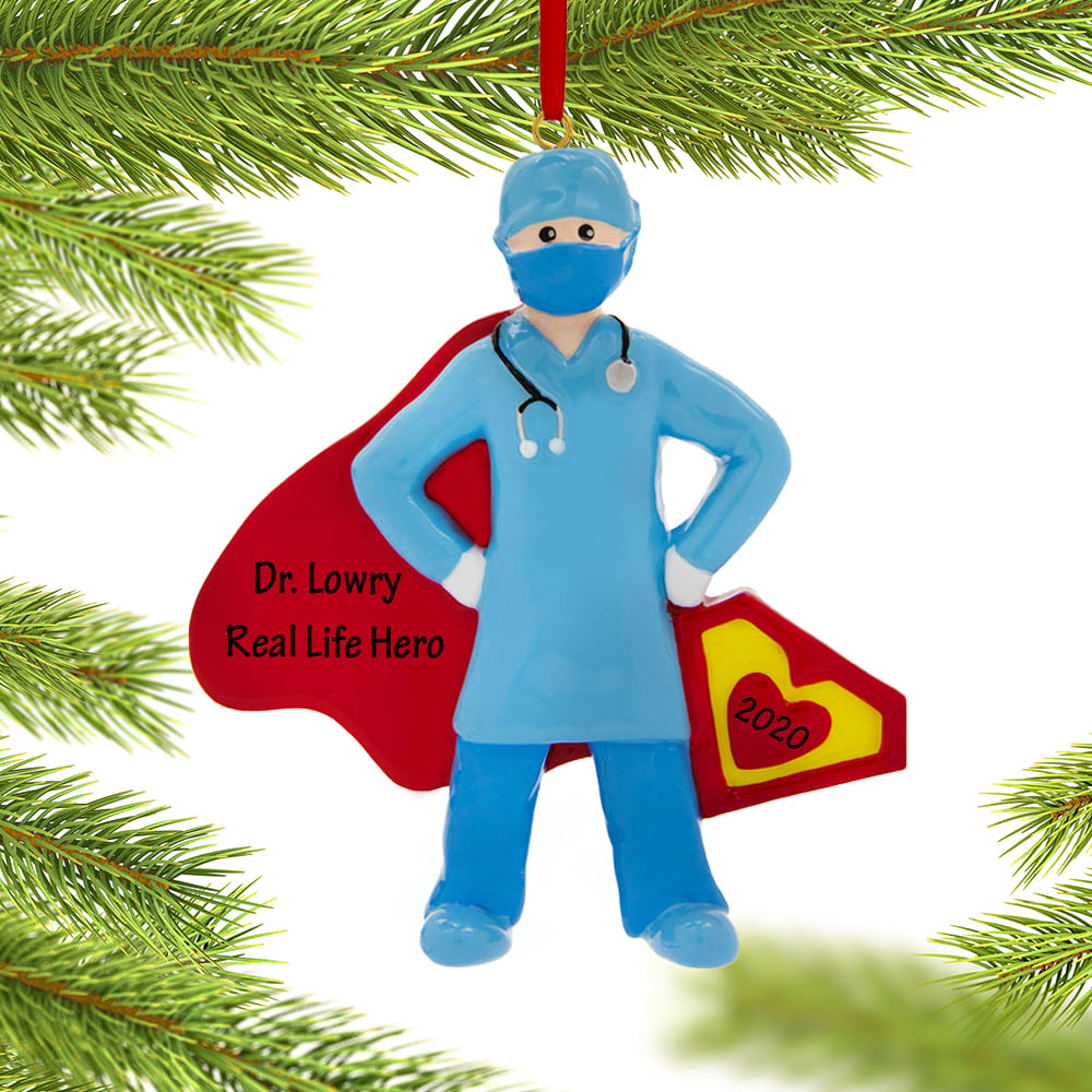 Personalized Vaccine Pandemic Super Doctor Christmas Ornament ...