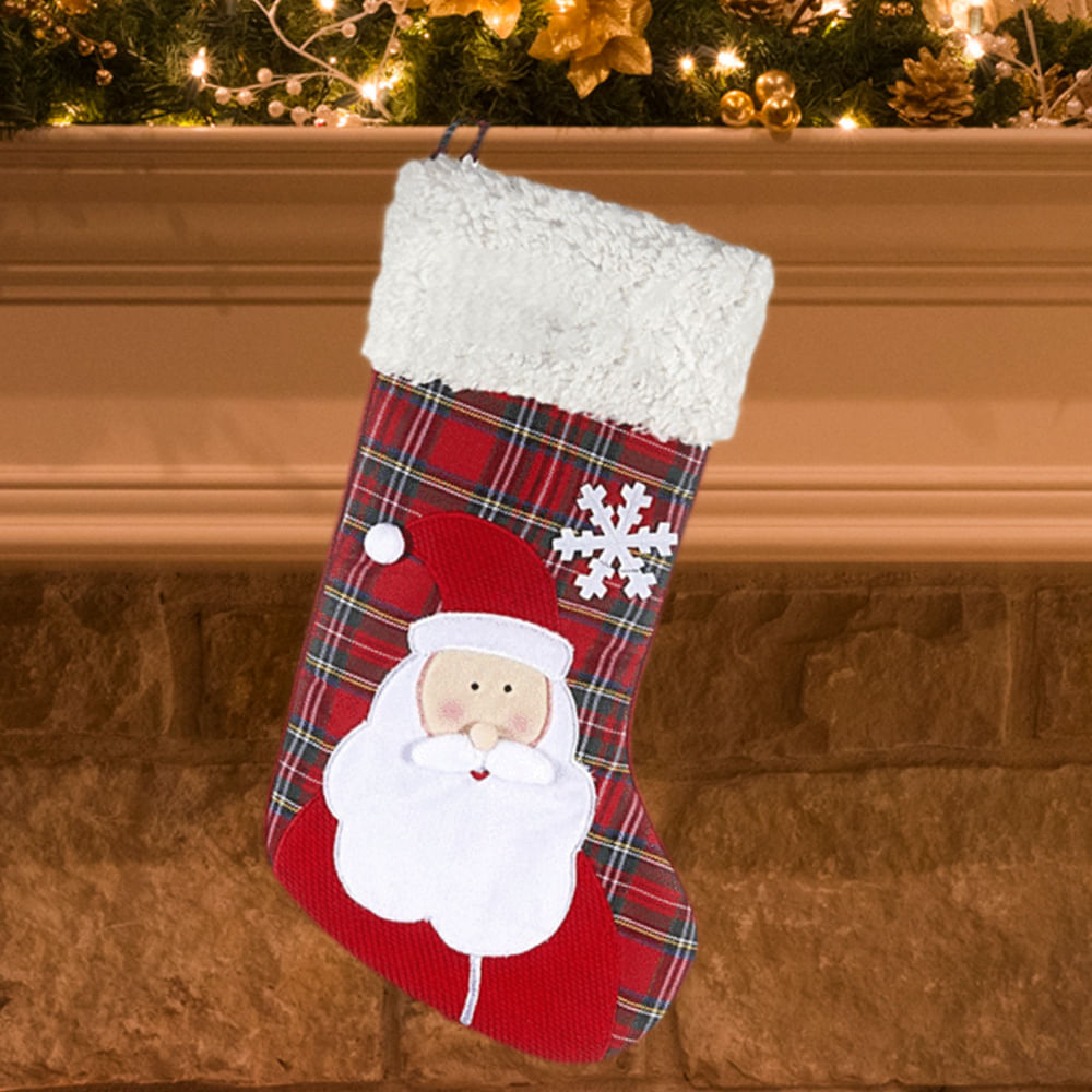 Plaid Santa Christmas Stocking - Personalized Christmas Ornaments ...