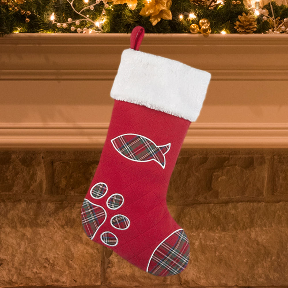 Plaid Cat Christmas Stocking - Personalized Christmas Ornaments ...