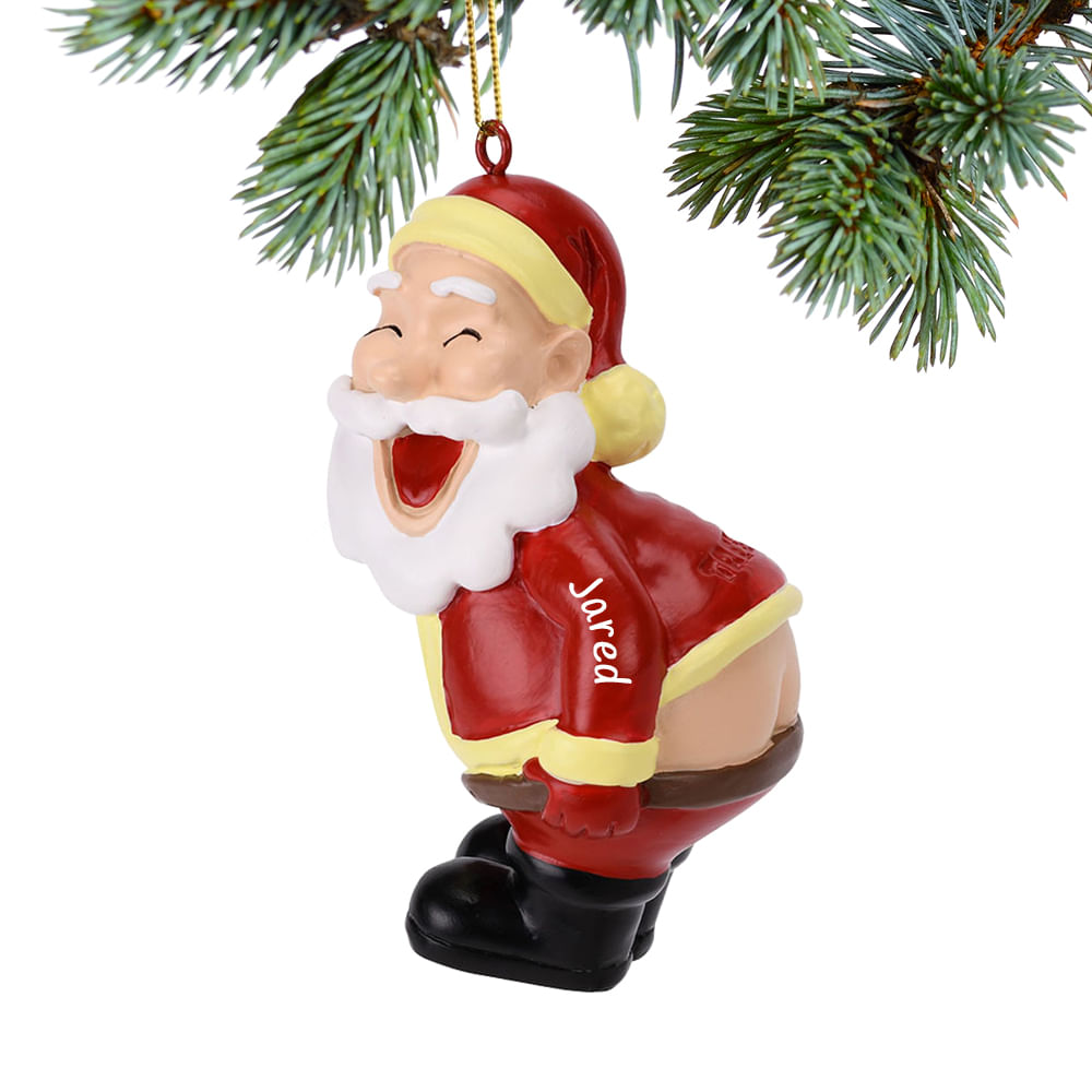 Personalized Mooning Santa Christmas Ornament - Personalized Christmas ...