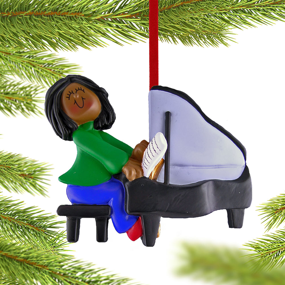 Piano Player Female Christmas Ornament - Personalized Christmas ...