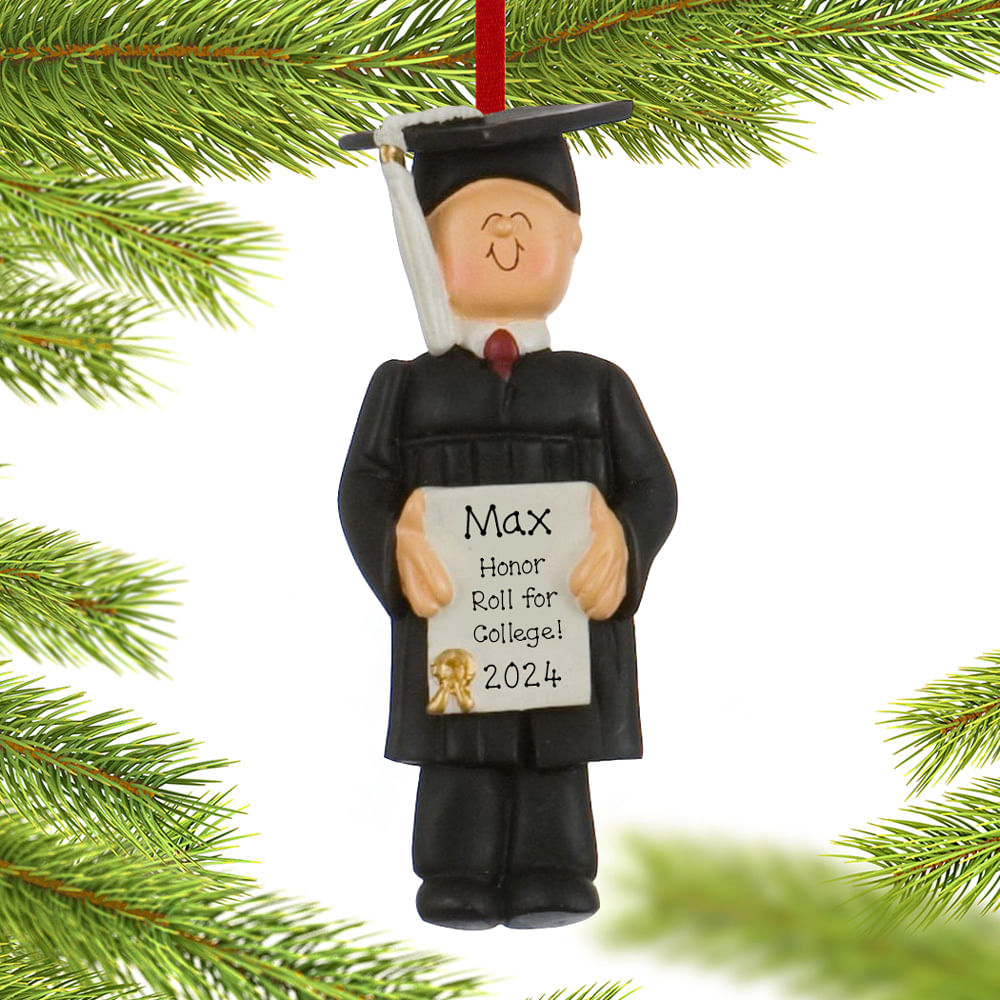 Personalized Graduate Male Christmas Ornament - Personalized Christmas ...