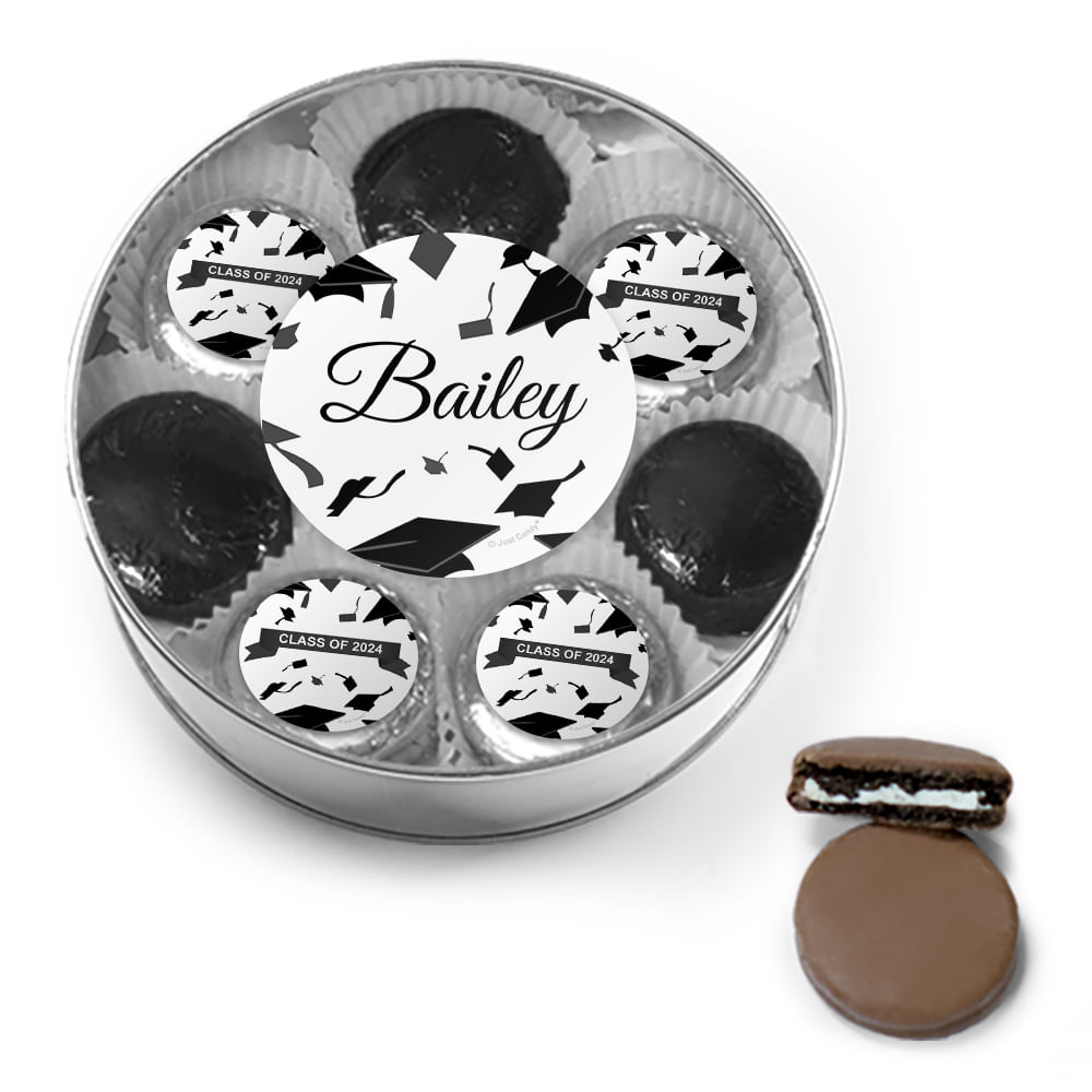 Personalized Graduation Script Chocolate Covered Oreo Cookies XL Silver ...
