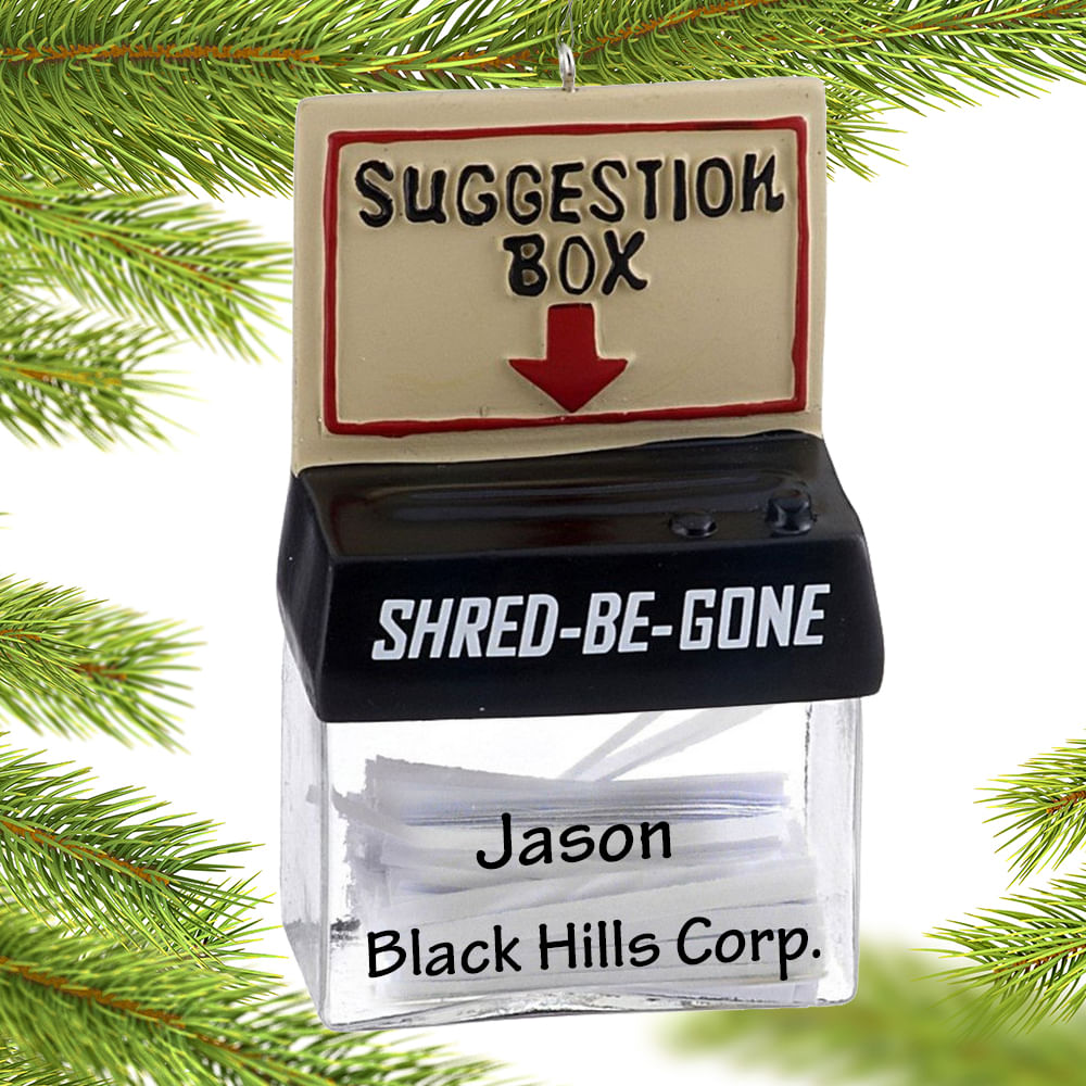 Personalized Office Suggestion Box Christmas Ornament - Personalized ...
