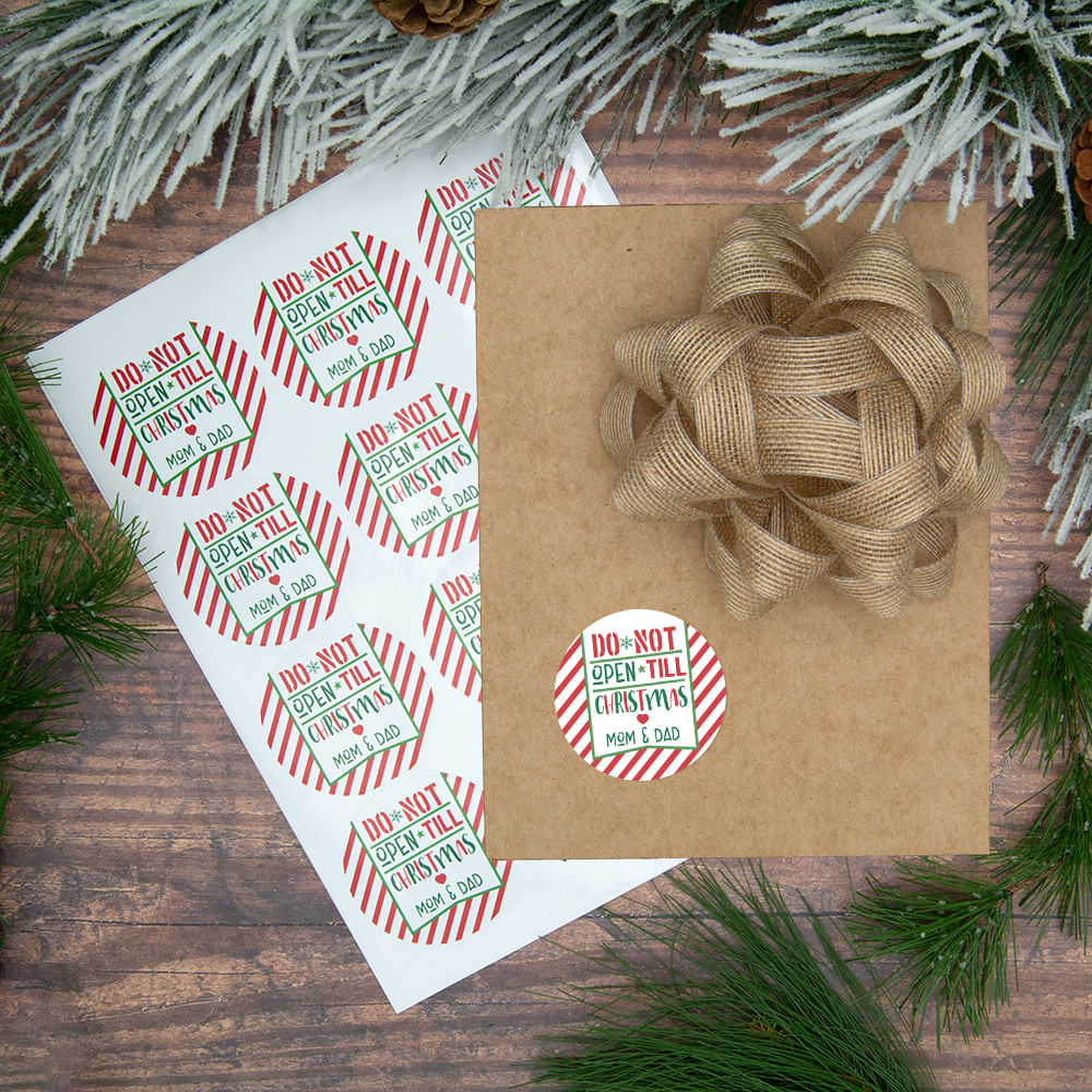 Personalized Do Not Open Till Labels (72 Pack) - Personalized Christmas ...