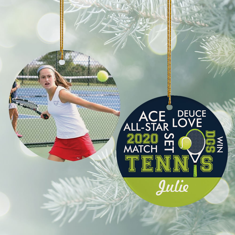Personalized Tennis Word Cloud Christmas Ornament - Personalized ...