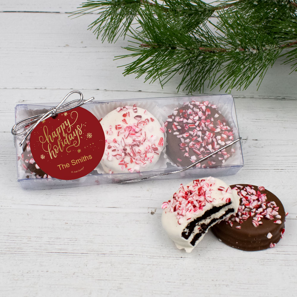 Personalized Christmas Peppermint Chocolate Covered Oreos in Box with ...