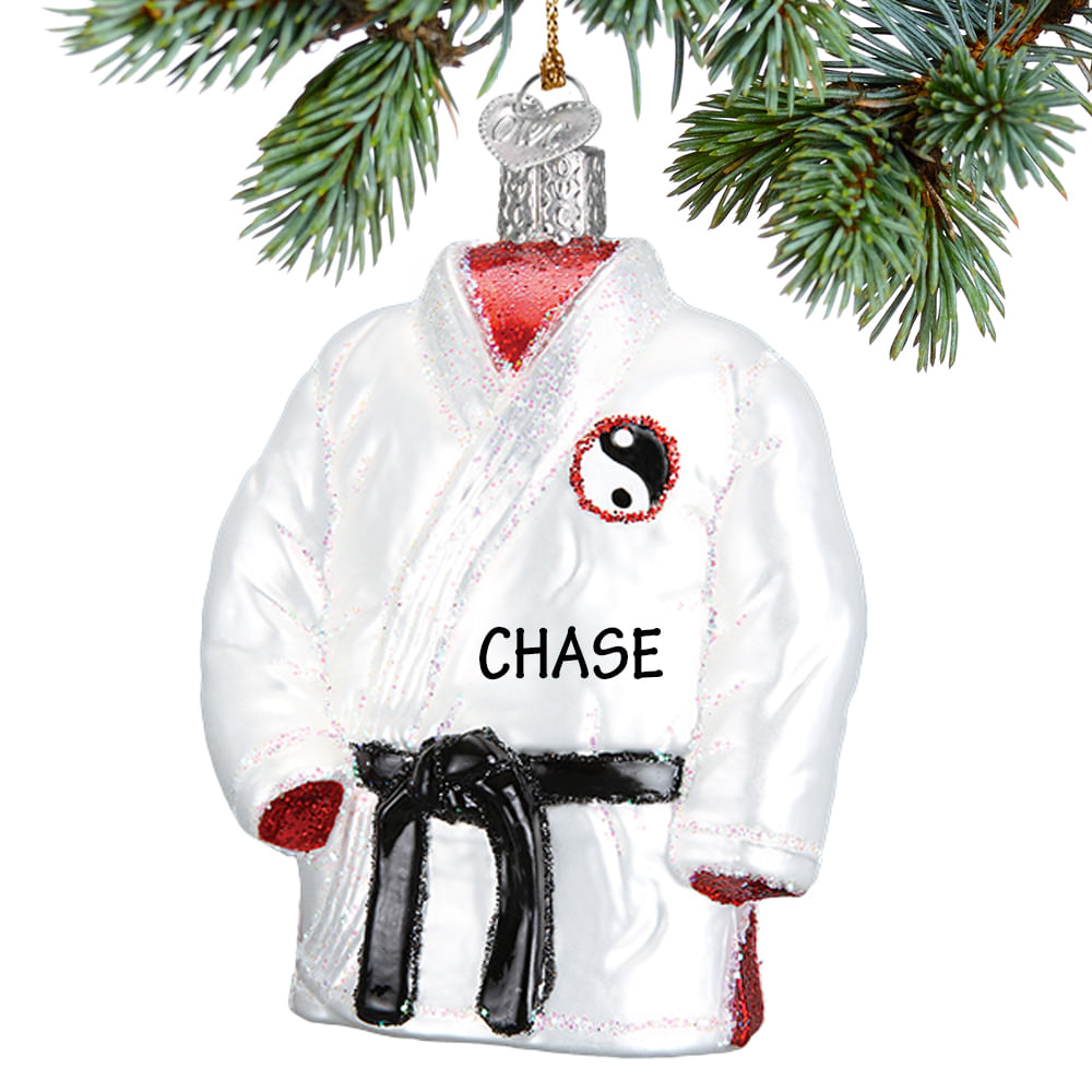 Personalized Glass Karate Ornament Christmas Ornament - Personalized ...