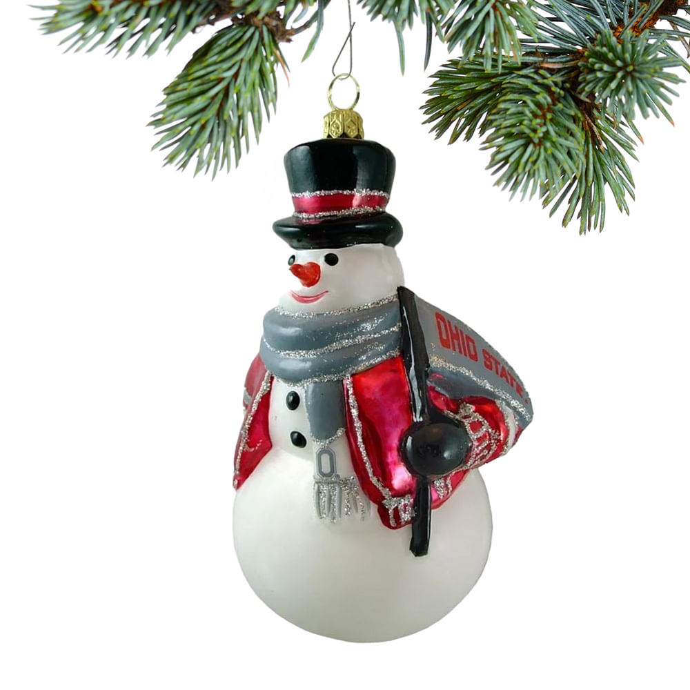 Glass Ohio State Snowman Christmas Ornament - Personalized Christmas ...