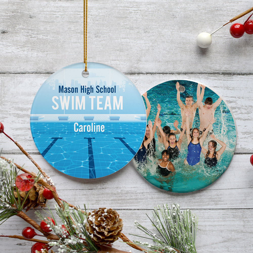 Personalized Swim Team Pool Photo Christmas Ornament - Personalized ...