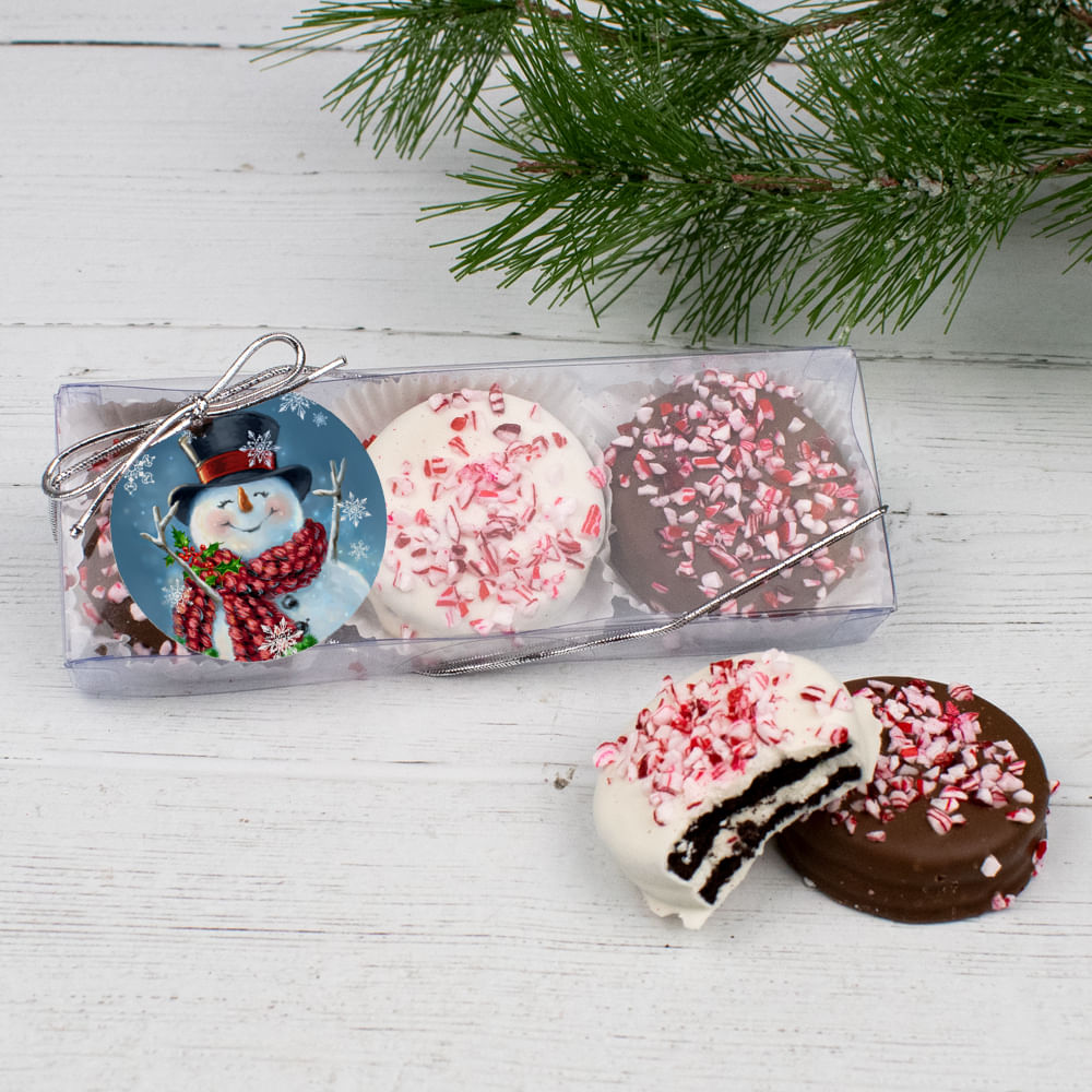 Christmas Peppermint Chocolate Covered Oreos in Box with Gift Tag ...