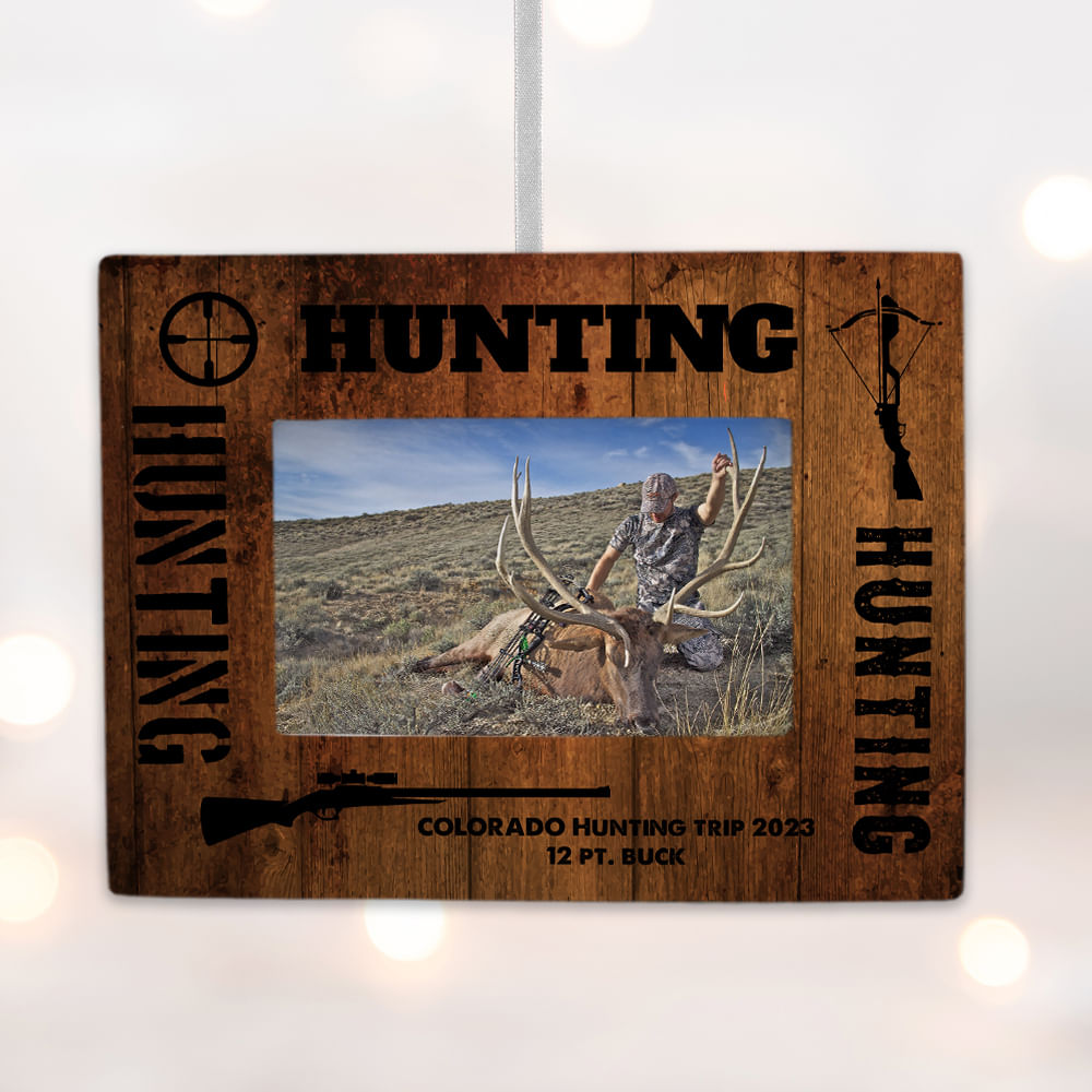 Personalized Hunting Picture Frame Photo Ornament - Personalized ...