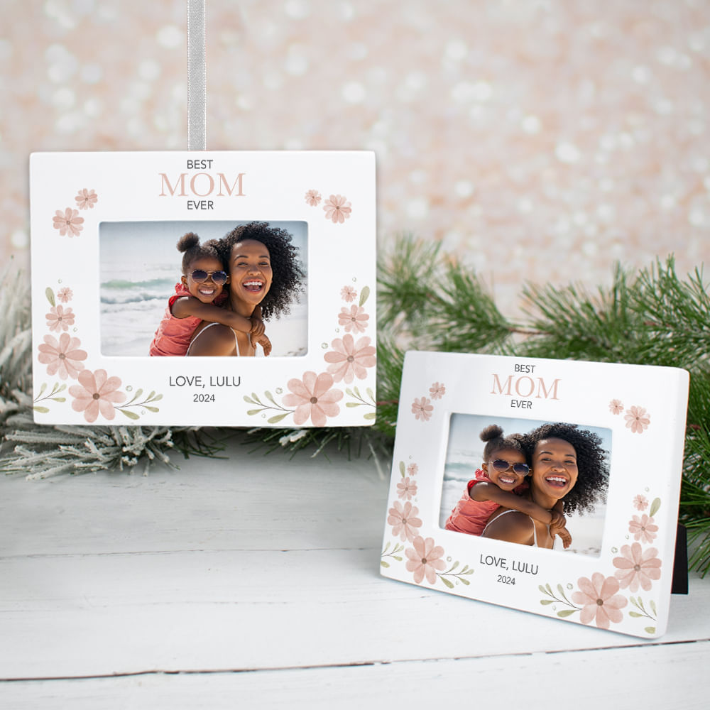 Personalized Best Mom Picture Frame Photo Ornament - Personalized ...