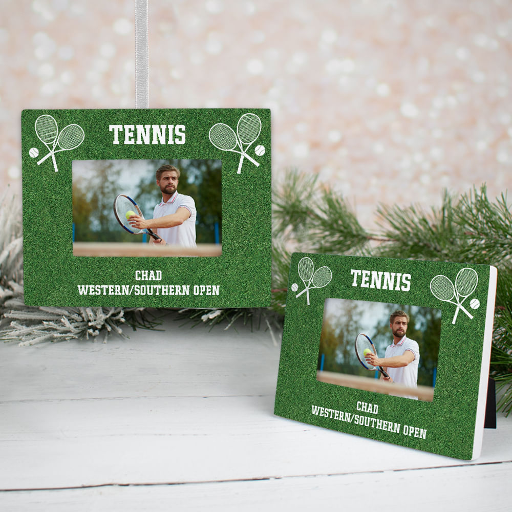 Personalized Tennis Picture Frame Photo Ornament - Personalized ...