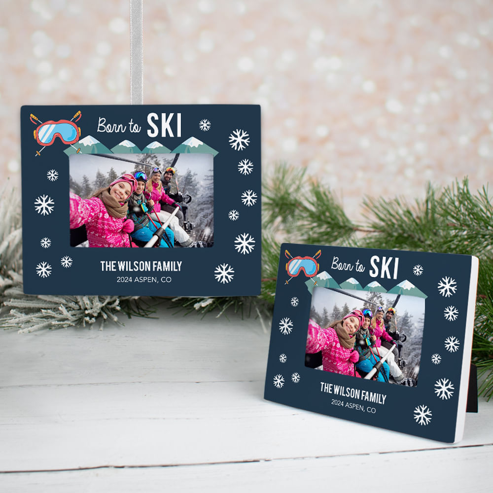 Personalized Skiing Picture Frame Photo Ornament - Personalized ...