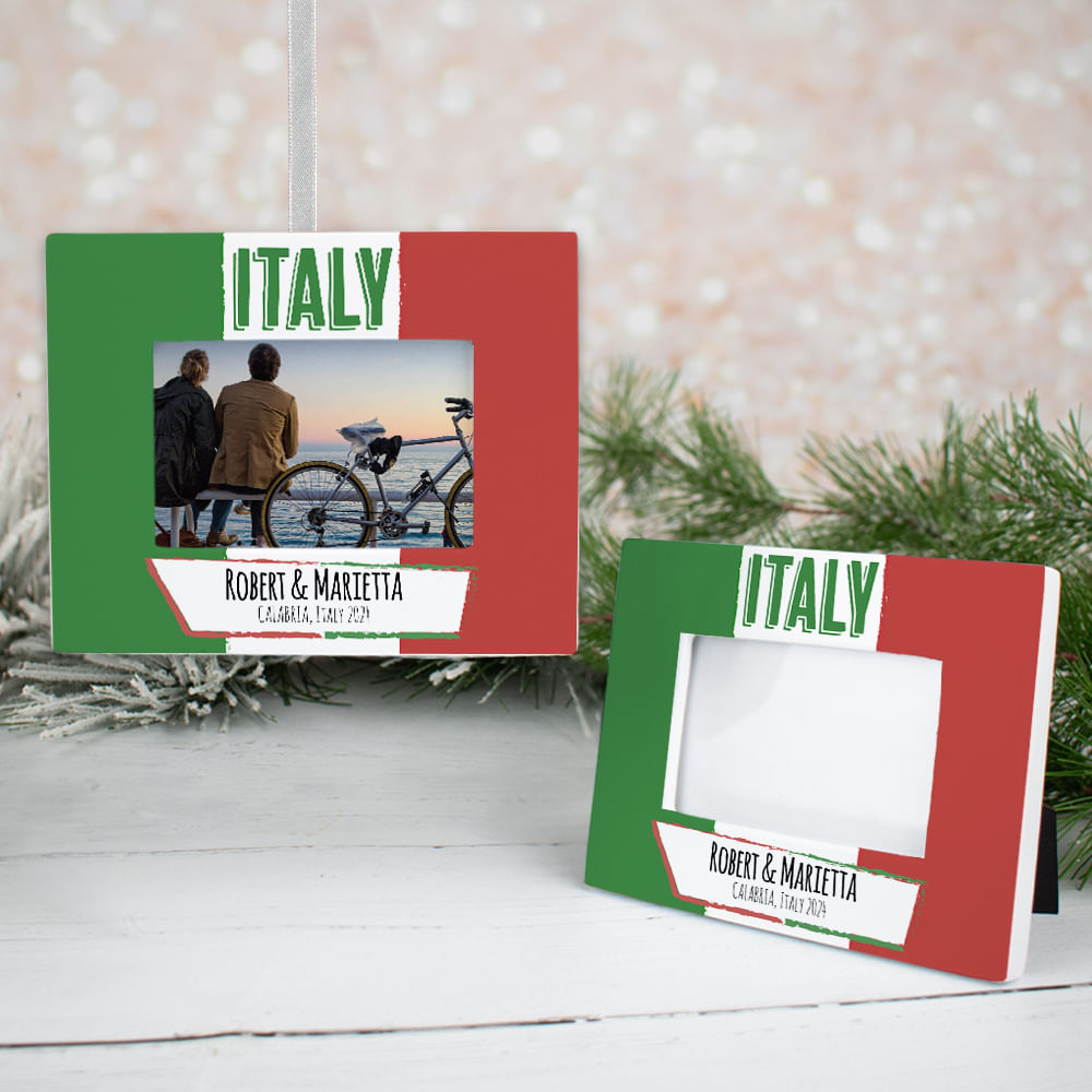 Personalized Italy Picture Frame Photo Ornament - Personalized ...