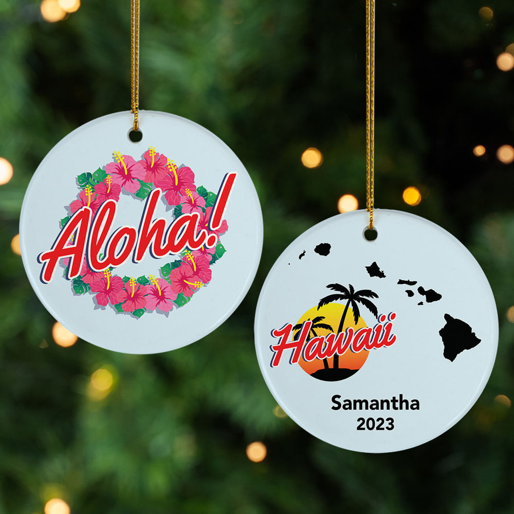 Personalized Aloha Christmas Ornament - Personalized Christmas ...