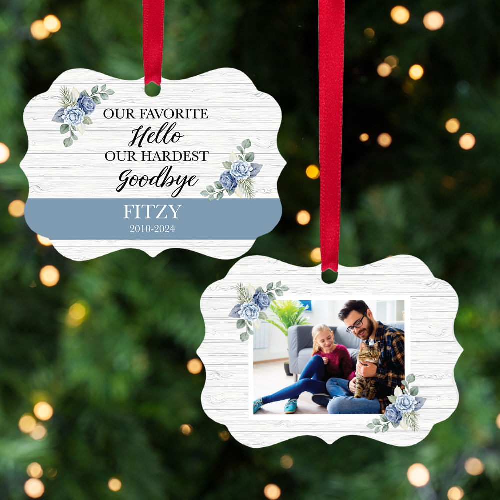 Personalized Favorite Hello Hardest Goodbye Cat Christmas Ornament ...